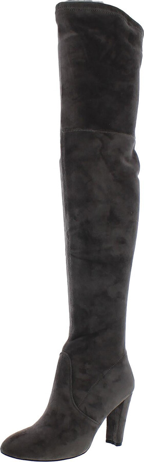 Kaitlyn Pan Highland Womens Microsuede Almond Toe Over-The-Knee Boots ...