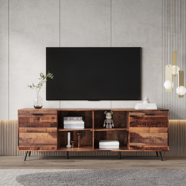 Calnod Modern 78" TV Stand with Adjustable Storage Cabinet, TV Cabinte ...