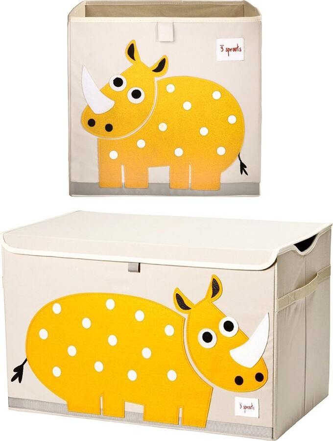 3 Sprouts Foldable Storage Cube Bin Box Soft Toy Bin and Collapsible ...