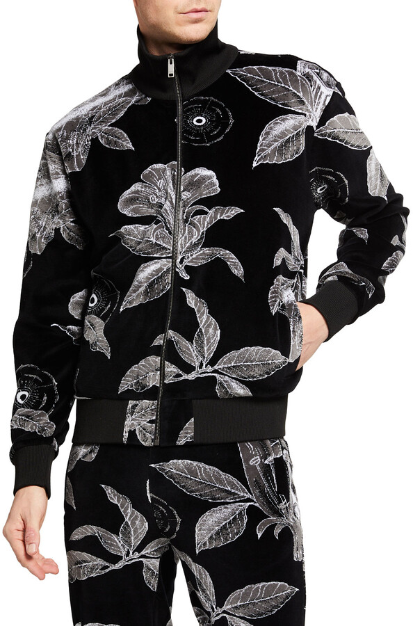 Givenchy Men's Floral Schematics Velvet Track Jacket - ShopStyle