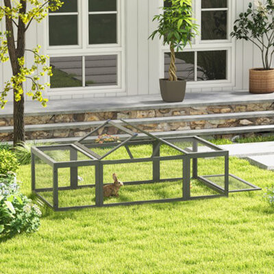 Archie & Oscar Large Wooden Rabbit Hutch Bunny Hutch Small Animal ...