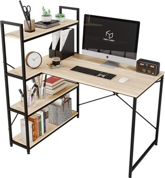 Nost & Host L Shaped Contemporary Home Office 46 Inch Nature Wood ...