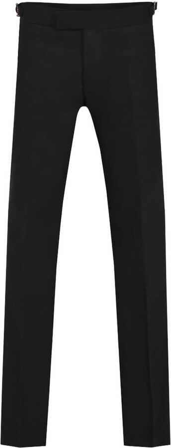 Dobell Mens Black Tuxedo Trousers Slim Fit Satin Side Stripe-30S ...
