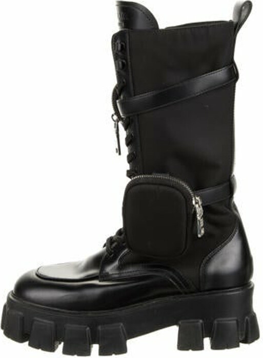 Prada Nylon Combat Boots - ShopStyle