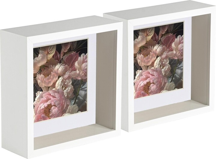 Nicola Spring White 6x6" 3D Deep Box Photo Frames 4x4" White - x5 ...