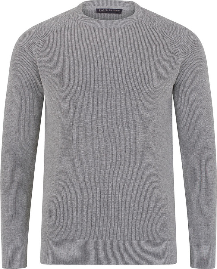Paul James Knitwear - Mens Cotton Lightweight Fisherman Dylan Rib ...