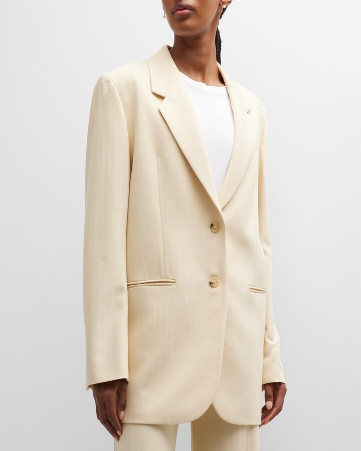Totême Tailored Herringbone Single-Breasted Suit Jacket - ShopStyle Blazers