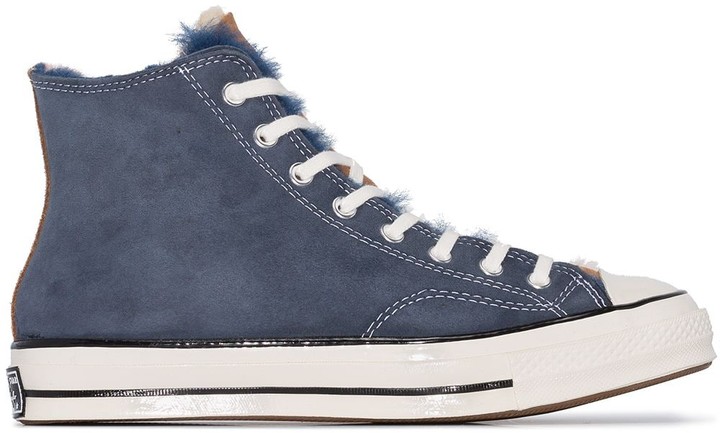 Converse Blue Shearling Chuck 70 high top sneakers - ShopStyle