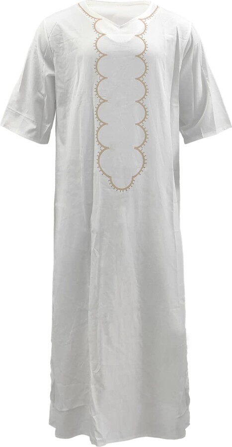 IBTOM CASTLE Men Muslim Robe Thobe Middle East Saudi Arabic Thobe 3/4 ...