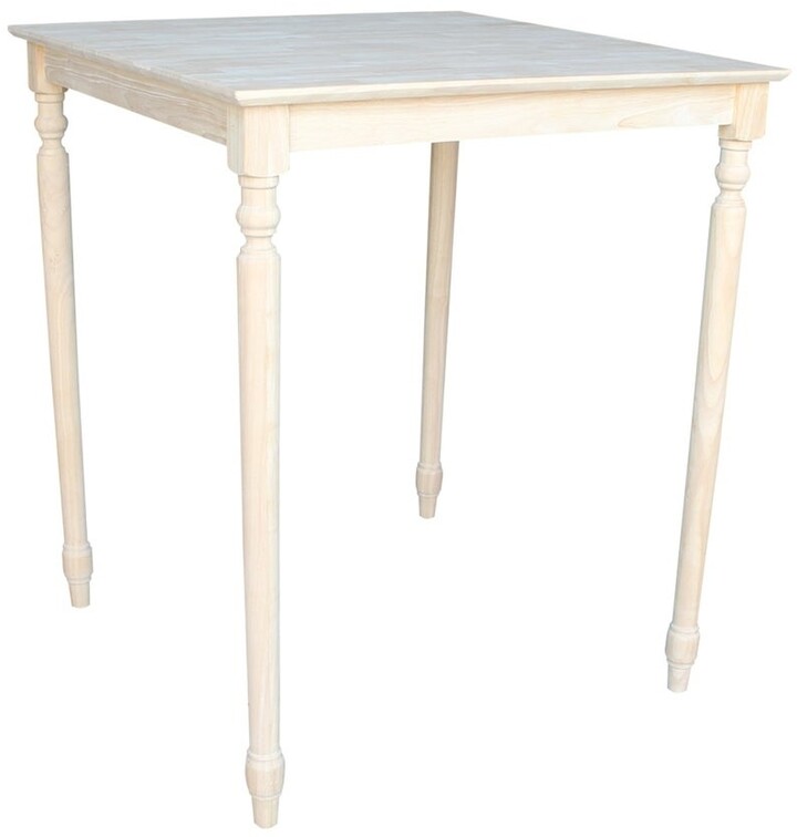 The Gray Barn Fairy Glen Unfinished Bar Height Square Wood Dining Table ...
