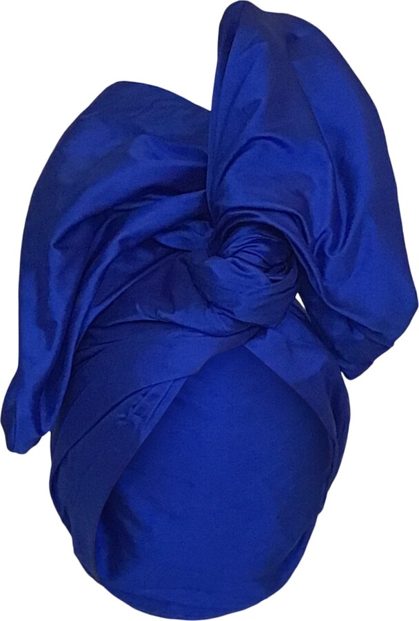 Romer Millinery Twisturban Turban In Silk Shantung Cobalt Blue ...