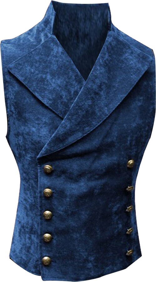 Generic Mens Velvet Suit Vest Paisley Floral Victorian Vests Gothic ...