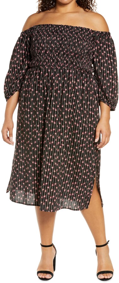 WAYF Nevaeh Smocked Midi Dress - ShopStyle