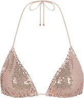 THE SKIMS BIKINI Sequin Triangle Bikini Top | Clay - ShopStyle Two Piece Swimsuits