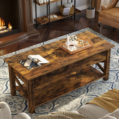 Longshore Tides Aveer Lift Coffee Table With Hidden Divider With Open ...