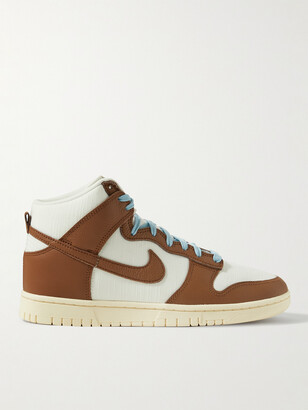 Nike Dunk Retro Full-Grain Leather-Trimmed Canvas High-Top Sneakers ...