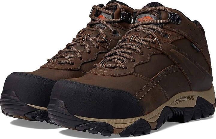 Merrell Work Moab Adventure Mid Waterproof CF (Toffee) Men's Shoes ...