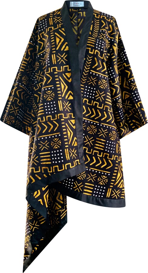 RAHYMA - Tribal African Print Asymmetrical Kimono - ShopStyle Jackets
