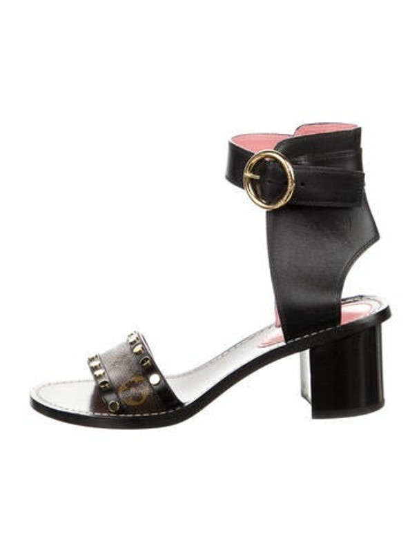 Louis Vuitton Monogram Leather Sandals Black - ShopStyle
