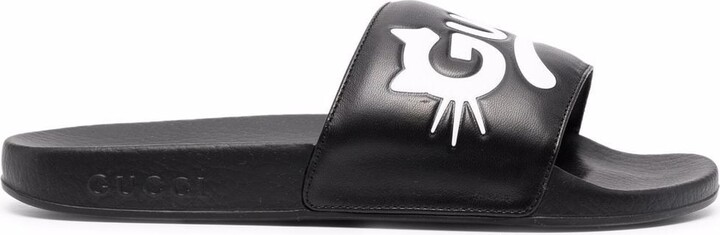 Gucci Kitty Logo Slides - ShopStyle