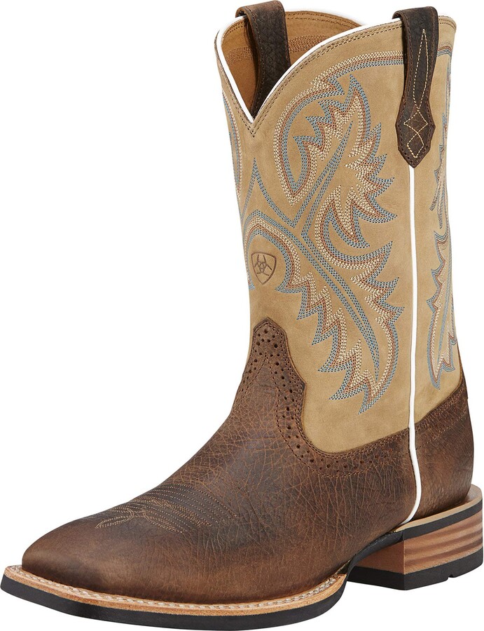 Ariat Quickdraw Western Boot - Men's Wide Square Toe Leather Work Boots ...