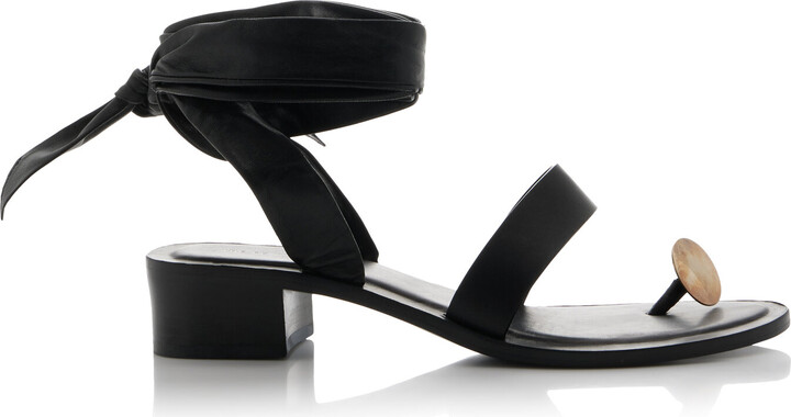 The Row Cord Tie-Up Leather Sandals - ShopStyle