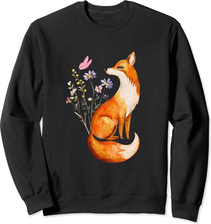 Cottagecore Aesthetic Fox and Flower Cute Floral Fox - ShopStyle T-shirts