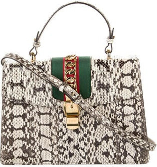 Gucci Python Medium Sylvie Top Handle Bag - ShopStyle