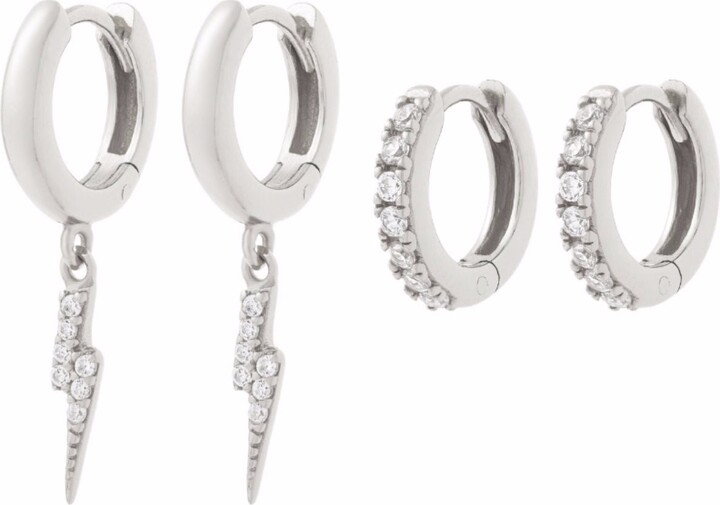 Cartilage Cartel Women's Bolts Ear Stacking Set Silver - ShopStyle