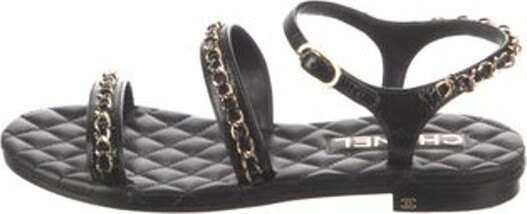 Chanel 2021 Interlocking CC Logo Slingback Sandals - ShopStyle