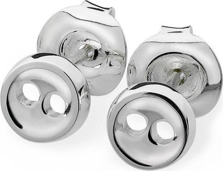 Lucy Quartermaine Women's Silver Small Button Studs - ShopStyle Earrings
