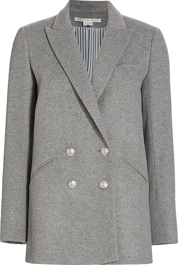 Veronica Beard Oria Double-Breasted Wool Dickey Jacket - ShopStyle Blazers