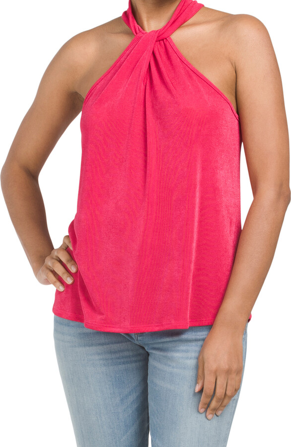 Kim & Cami Twist Neck Halter Top - ShopStyle