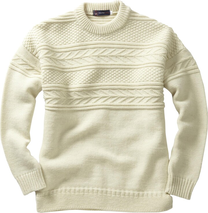 Thorness Pure British Wool Guernsey Sweater | X Large | Ecru Neutral ...