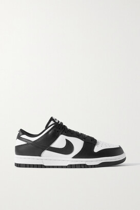 Nike Dunk Low Retro Leather Sneakers - Black - ShopStyle