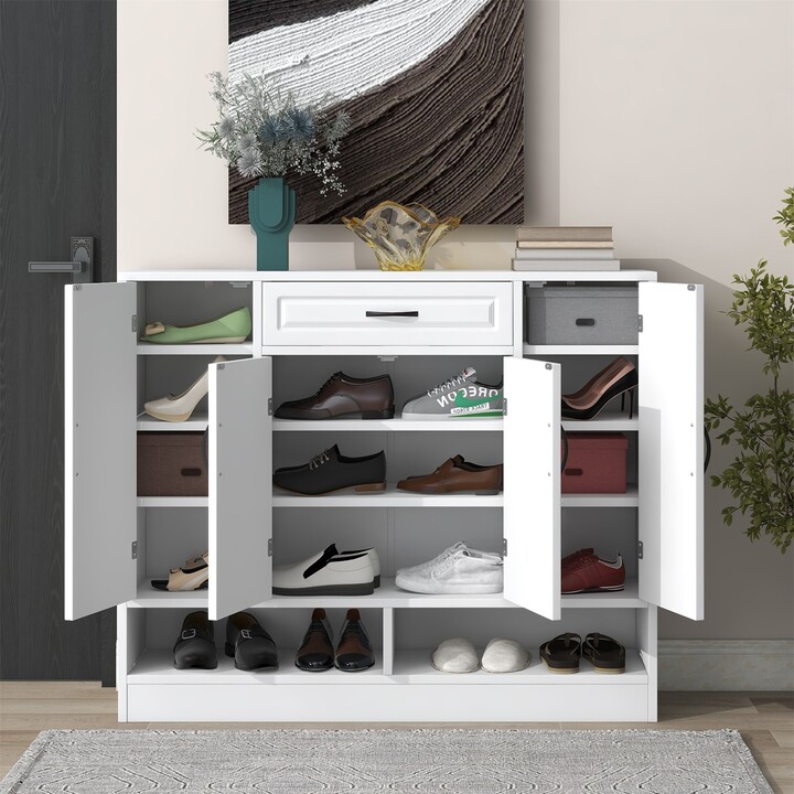 BESTCOSTY Sleek and Modern Shoe Cabinet with Adjustable Shelves - ShopStyle
