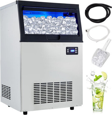 Homhougo 90 Lb. Daily Production Cube Ice Freestanding Ice Maker,Built ...