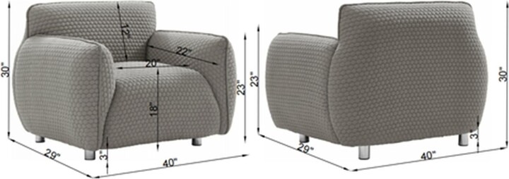 Extra-Deep Lounge Fabric Arm Chair with Metal Legs - ShopStyle