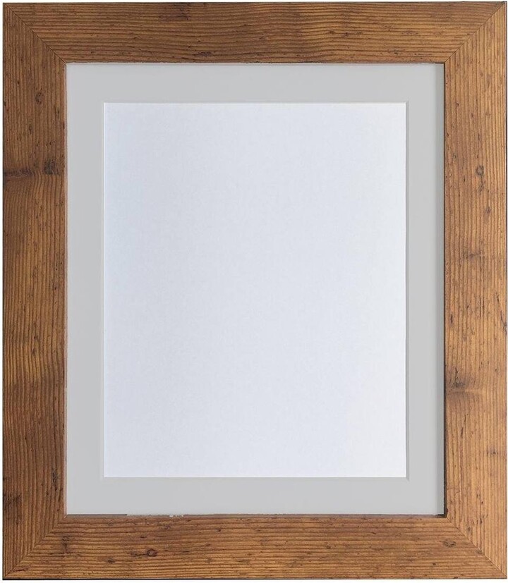 Frames & Mirrors 4U Metro Vintage Wood Frame with Light Grey Mount for ...