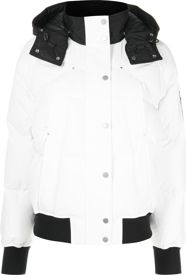 Moose Knuckles Cloud logo-patch puffer jacket - ShopStyle