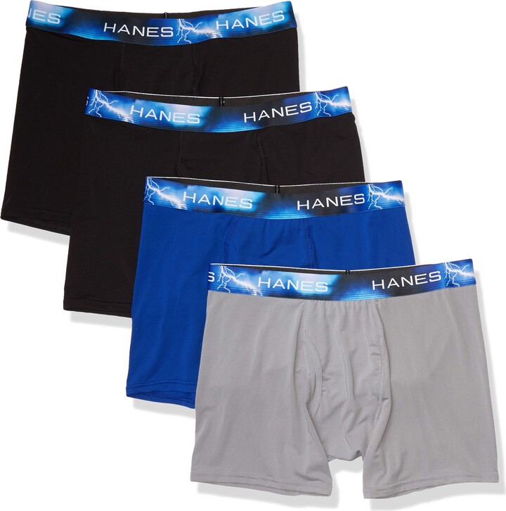 Hanes Ultimate Men's Sport X-Temp Ultra Lightweight Boxer Brief 4-Pack ...