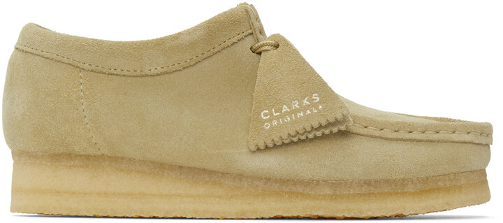 Clarks Originals Beige Suede Wallabee Derbys - ShopStyle Flats