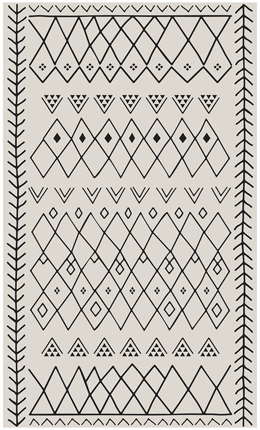 PODEVACHE - Black Stone Triangles Vinyl Floor Mat - ShopStyle Rugs