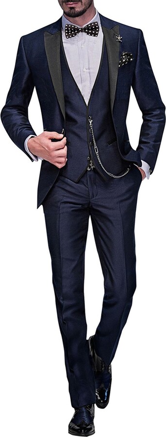 George Bride George Mens Suits Wedding Party Suits Tuxedos 5 Piece with ...