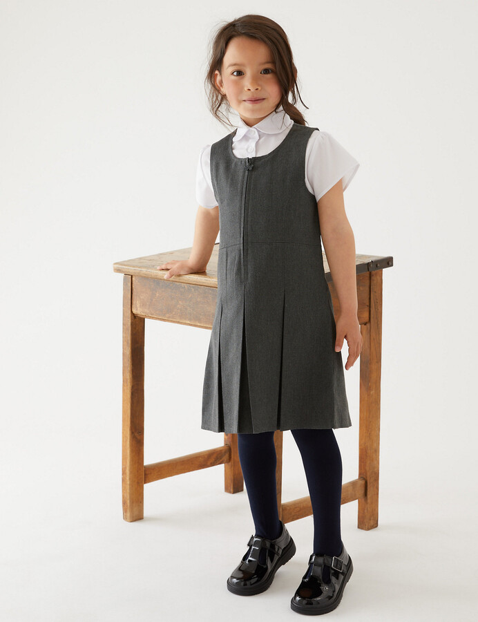 Marks and Spencer Girls' Permanent Pleats School Pinafore - ShopStyle