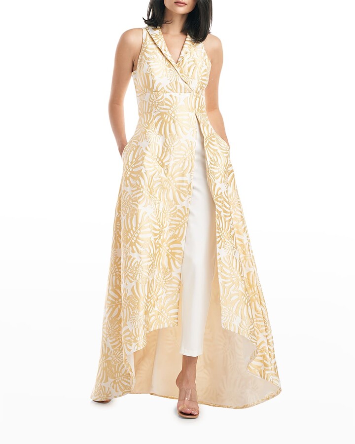 Kay Unger New York Eugenia Jacquard Walk-Thru Jumpsuit - ShopStyle