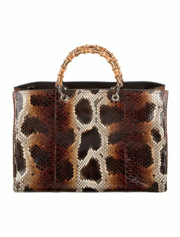 Gucci Python Large Bamboo Shopper Brown - ShopStyle Tote Bags