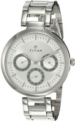 Titan Women's 'Edge' Quartz Stainless Steel and Leather Casual Watch ...