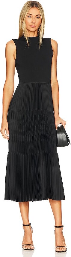 Theory Pleat Combo Satin Dress - ShopStyle