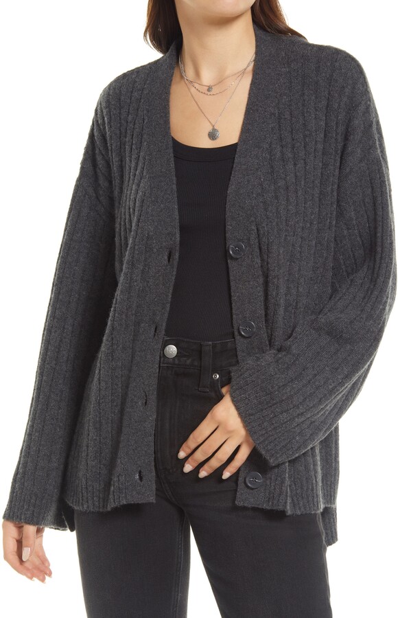 Treasure & Bond Rib High/Low Cardigan - ShopStyle